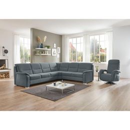 Die PlanBar Ecksofa &raquo;PP-HS10002&laquo; wahlweise mit Kopfteilverstellung, Schlaffunktion und Stauraum 100% Polyester B/H/T: 303cm x 92cm x 245cm, 