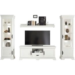 OTTO home Wohnwand &raquo;Royal, Anbauwand im Landhausstil, Komplettset, Wohnzimmer-Set&laquo; bestehend aus 2 Vitrinen, 1 Lowboard und 1 Wandboard, 4 Stk. tlg. 