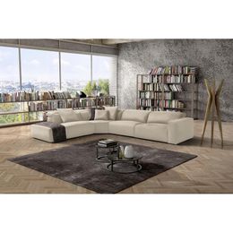 Egoitaliano Ecksofa &raquo;Beverly, extravangantes Designsofa mit erstklassigem Sitzkomfort&laquo; wahlweise mit elektrischer Relaxfunktion, Kopfteilverstellung wei&szlig; Leder &raquo;