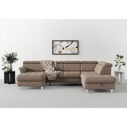 Sit & More sit&more Wohnlandschaft &raquo;Marano U-Form&laquo; inklusive Kopfteilverstellung, optional Schlaffunktion & Bettkasten grau 98% Polyester, 2% Polyamid B/H/T: 