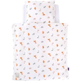 Tr&auml;umeland Babybettw&auml;sche &raquo;Jersey Dinolino&laquo; 2 Stk. mit Allover-Print bunt Jersey, Obermaterial: 100% Baumwolle B/L: 80cm x 80cm, 1 Stk., 1 Stk., Jersey, B/L: 
