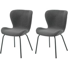 Hela 4-Fu&szlig;stuhl &raquo;LAGOS&laquo; (Set) 2 Stk.4-Fu&szlig;stuhl XL, Gestell angepasst, Webstoff, 140kg belastbar grau Metall, Polyester, Stoff B/H/T: 50cm x 83,5cm x 