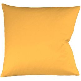 Fleuresse Kissenbezug &raquo;Colours Mako Satin, 100% Baumwolle, mit Rei&szlig;verschluss&laquo; Mako Satin, gl&auml;nzend, glatt, Premium Qualit&auml;t gelb Mako-Satin, Mako-
