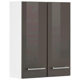Welltime H&auml;ngeschrank &raquo;Venedig&laquo; Badm&ouml;bel mit Breite 50 cm, mit Metallgriffen grau wei&szlig;, B/H/T: 50cm x 64cm x 20cm, T&uuml;ren: 2 Stk.