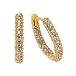 Firetti Damen Paar Creolen &raquo;Schmuck Geschenk Gold 375 Ohrschmuck Creole&laquo; mit Zirkonia (synth.) gold 15mm, Gelbgold 375
