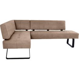K+w Komfort & Wohnen K+W Komfort & Wohnen Eckbank &raquo;Spider II&laquo; Sitzsteppung, bequem durch Sandwichbauweise, 2 Stellma&szlig;e beige B/H/T: 165cm x 88cm x 227cm, Microfaser 1, 