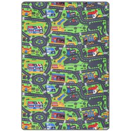 PRIMAflor-Ideen in Textil Kinderteppich &raquo;Spielteppich CITY, Made in Belgium&laquo; rechteckig 5 mm H&ouml;he Stra&szlig;en-Teppich, Stra&szlig;enbreite ca. 9 cm, 