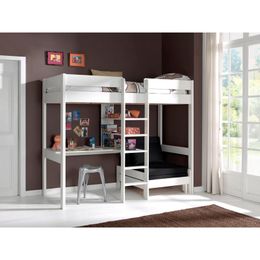 Vipack Hochbett &raquo;Pino, Kiefer massiv, viel Funktion auf kleinem Raum, Made in Europe&laquo; B/H/T ca. 208x175x105/206cm, inkl. Schlafsessel, Schreibtisch, Regal, 