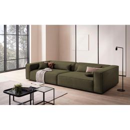 LeGer Home by Lena Gercke 3-Sitzer &raquo;PIARA XXL Cord, Sofa mit Kedernaht&laquo; schwarze F&uuml;&szlig;e, bequemer Sitzkomfort, extra tiefe Sitzfl&auml;che gr&uuml;n 100% 