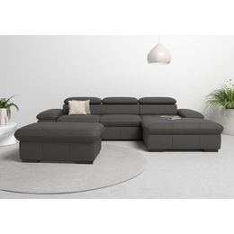 OTTO home Ecksofa &raquo;Alberto L-Form&laquo; mit Kopfteilverstellung, wahlweise mit Schlaffunktion braun Luxus-Microfaser Lederoptik (100% Polyester);Luxus-