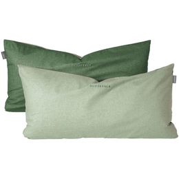 Schiesser Kissenh&uuml;llen &raquo;Doubleface aus weicher Baumwolle mit edlem Melangeeffekt in Wendeoptik&laquo; Made in Green gr&uuml;n Renforc&eacute;, Renforc&eacute; B/L: 40cm x 80cm, 2 Stk., 