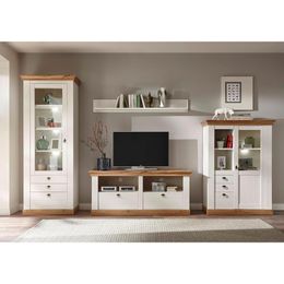 Home Affaire Wohnwand &raquo;Cremona, Anbauwand im Landhausstil, Komplettset, Wohnzimmer-Set&laquo; wei&szlig; B/H/T: 356cmcm