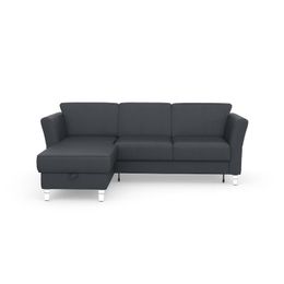 Sit & More sit&more Ecksofa &raquo;Visby L-Form&laquo; wahlweise mit Schlaffunktion und Bettkasten, frei im Raum stellbar grau B/H/T: 248cm x 87cm x 162cm, Soft clean, 
