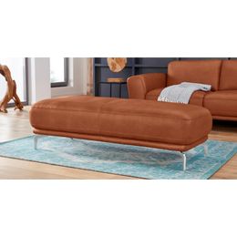 W.Schillig Hocker &raquo;montanaa&laquo; mit Metallf&uuml;&szlig;en in Chrom gl&auml;nzend, Breite 141 cm braun B/H/T: 141cm x 42cm x 61cm, Longlife Xtra-Leder Z69