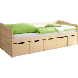 Ticaa Funktionsbett &raquo;Maria&laquo; mit 5 Schubk&auml;sten, wahlweise mit Matratze beige Liegefl&auml;che B/L: 90cm x 200cm H: 69cm, kein H&auml;rtegrad, ohne Matratze