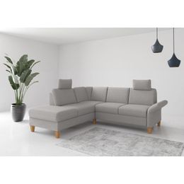 OTTO home Ecksofa &raquo;Rochelle, L-Form&laquo; wahlweise mit Armteilverstellung, Schlaffunktion und Bettkasten grau 95% Polyester 5% Polyamid B/H/T: 240cm x 