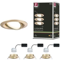 Paulmann LED Einbauleuchte &raquo;LED Einbauleuchte Nova Coin rund 84mm 50&deg; Coin Gold matt&laquo; LED-Modul 3 Stk. Warmwei&szlig; gold 3, &Oslash; 8,4cm H: 2,2cm, 3 Stk.