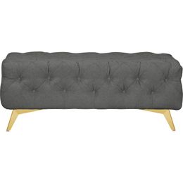 Home Affaire Polsterhocker &raquo;Amaury&laquo; Chesterfield-Optik, Breite 120cm, Fu&szlig;farbe w&auml;hlbar grau Struktur (100% Polyester);Samtoptik (100% Polyester) B/H/T