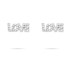 Tamaris Damen Paar Ohrstecker &raquo;Schmuck Geschenk Silber 925 Ohrstecker Love Letters&laquo; mit Zirkonia (synth.) Silber 925 (Sterlingsilber)