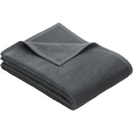 Ibena Wohndecke &raquo;Luxus&laquo; verschiedene Gr&ouml;&szlig;en, uni, Kuscheldecke, Premium, made in Europe! grau Baumwolle, Polyacryl, Polyester B/L: 100cm x 150cm