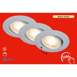 Briloner Leuchten LED Einbauleuchte &raquo;SHOW&laquo; LED-Board 1 Stk. 90x24 mm, Wohnzimmer, Flur 3, &Oslash; 9cm H: 3,2cm, 1 Stk.