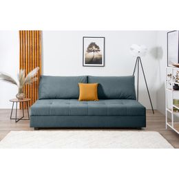 Collection AB Schlafsofa &raquo;Daria, B: 194 cm, Liegel. 147x194 cm&laquo; Schlaffunktion, Bettkasten & 1 Zierkissen, Federkern blau 100%Polyester B/H/T: 194cm x