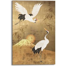 Reinders Wandbild &raquo;Kraniche&laquo; gold Holzwerkstoff B/H/T: 60cm x 90cm x 2cm
