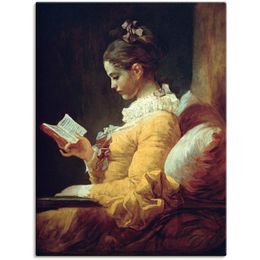 Artland Wandbild &raquo;Lesendes M&auml;dchen. Um 1776&laquo; Frau 1 Stk. tlg. als Leinwandbild, Poster in verschied. Gr&ouml;&szlig;en braun Leinwand B/H/T: 90cm x 120cm, Leinwandbild 