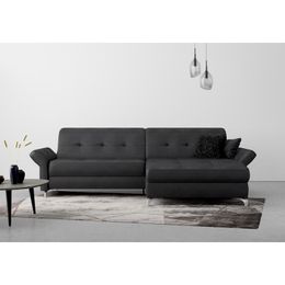 Home Affaire Ecksofa &raquo;Maredo L-Form&laquo; Federkern, wahlweise auch mit Kopfteil- und Armlehnverstellung grau 100% Polyester B/H/T: 284cm x 89cm x 179cm, 
