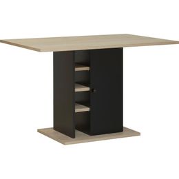 Esstisch &raquo;Oxford&laquo; mit variabel einsetzbaren Ablageb&ouml;den beige B/H/T: 120cm x 76cm x 80cm