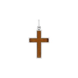 Amor Herren Kreuzanh&auml;nger &raquo;Schmuck, Geschenk&laquo; mit Tigerauge braun Edelstahl, 5,14 g