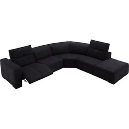 Egoitaliano Ecksofa &raquo;Sauvanne, Designsofa der Extraklasse, elegant und bequem, L-Form&laquo; wahlweise mit elektrischer Relaxfunktion, Kopfteilverstellung grau Leder &raquo;