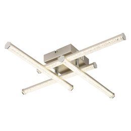 Globo LIGHTING LED Deckenleuchte &raquo;KIRINA&laquo; LED-Modul Tageslichtwei&szlig; Deckenlampe/Nickel/Dreh-/Schwenkbar/4000K/Kunststoffkristalle silber Einheitsgr&ouml;&szlig;e