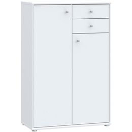 FORTE Kommode &raquo;Tempra, Kommode, 2 T&uuml;ren, 2 Schubk&auml;sten, viel Stauraum&laquo; Breite 73,7 cm wei&szlig; B/H/T: 73,7cm x 111,1cm x 34,8cm, 2 Stk., 2 Stk.
