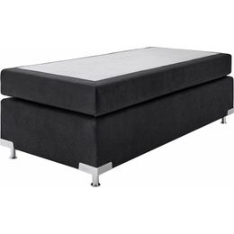 Westfalia Schlafkomfort Boxspringbett &raquo;Holland&laquo; ohne Kopfteil, frei im Raum stellbar schwarz Microvelours (100% Polyester) Microvelours Kaltschaum-Topper, Liegefl&auml;che B/L: 