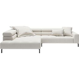 Home Affaire Ecksofa &raquo;Claya, 311 cm breit, L-Form, inkl. Kopfteilverstellung&laquo; ohne elektrischen Sitzvorzug wei&szlig; 88% Polyester, 12% Polyacryl B/H/T: 