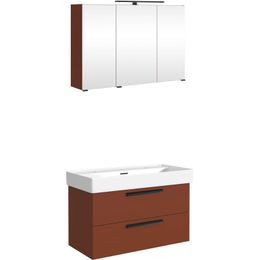 Welltime Badm&ouml;bel-Set &raquo;SALVADA, 2tlg-Set, ged&auml;mpfte Scharniere, Softclose, Keramikbecken&laquo; Ma&szlig;e (B/T/H): 100/47,5/200 cm MDF B/H/T: 100cmcm x 200cmcm x