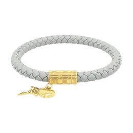 JOOP! Damen JOOP! Armband &raquo;Herz, Herz&laquo; grau 19cm, Edelstahl Leder