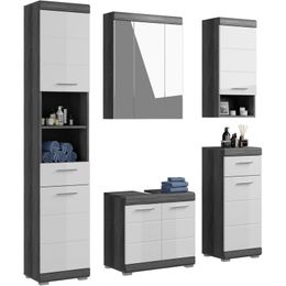 Welltime Badm&ouml;bel-Set &raquo;SIENA, 5 teilig, bestehend aus:&laquo; Set, TOPSELLER!, 5 Stk. tlg. wei&szlig; Holzwerkstoff, MDF B/H/T: 164cmcm x 191cmcm x 34cmcm