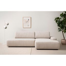 Home Affaire Ecksofa &raquo;TORGE, Schlafsofa Cord, Samtvelours u. Strukur fein, Couch in L-Form&laquo; Schlaffunktion und Bettkasten, Liegefl&auml;che: 210x125 cm, 