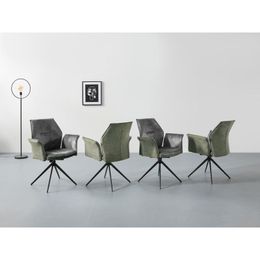 Hela Esszimmersessel &raquo;SUSANNE&laquo; Set, Esszimmerstuhl, Drehstuhl, 1 oder 4 St&uuml;ck gr&uuml;n Microfaser Webstoff, 1 St&uuml;ck, Drehfunktion, B/H/T: 65cm x 92cm x 