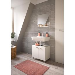 Welltime Badm&ouml;bel-Set &raquo;Tampa, best. aus Waschbeckenunterschrank und Spiegel, Breite 57cm,&laquo; Set, 2 Stk. tlg. wei&szlig; Holzwerkstoff B/H/T: 57cmcm x 44cmcm 
