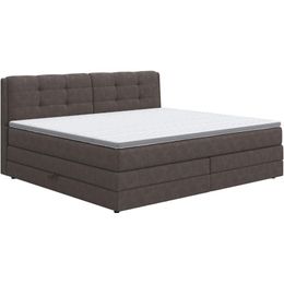 COTTA Boxspringbett &raquo;Fort II, in verschiedenen Breiten erh&auml;ltlich - auch als Familienbett!&laquo; inkl. Bettkasten und Topper braun 100% POLYESTER (PES) 