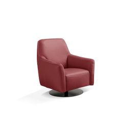 Egoitaliano Sessel &raquo;Felicity Drehsessel mit Wippfunktion, kompakt und bequem, Loungesessel&laquo; Solit&auml;rsessel drehbar mit Wipp-Funktion rot Leder &raquo;BULL&laquo; (echtes 