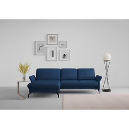 Sit & More sit&more Ecksofa &raquo;Fashion L-Form&laquo; wahlweise mit Kopfteilverstellung und Vorziehsitz, motorisch blau B/H/T: 253cm x 84cm x 165cm, Soft clean, Recamiere