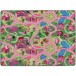 PRIMAflor-Ideen in Textil Kinderteppich &raquo;Spielteppich SWEET CITY, Made in Belgium&laquo; rechteckig 5 mm H&ouml;he Stra&szlig;en-Teppich, Stra&szlig;enbreite ca. 9 cm, 
