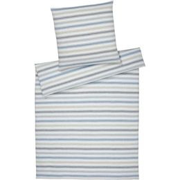 Elegante Bettw&auml;sche &raquo;Bliss&laquo; 2 Stk. angenehmes Hautgef&uuml;hl blau Halbleinen, Obermaterial: 50% Baumwolle, 50% Leinen B/L: 155cm x 220cm, 1 Stk., 1 Stk., 
