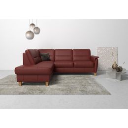 Home Affaire Ecksofa &raquo;Palmera L-Form, B: 236 cm&laquo; optional Schlaffunktion & Bettkasten, Federkern rot Luxus-Microfaser (100% Polyester);Struktur (100% 