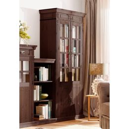 OTTO home Vitrine &raquo;Vinales&laquo; B/T/H: 93/39/196 cm, H&ouml;he 196 cm braun Massivholz dunkelbraun, B/H/T: 96cm x 196cm x 39cm, T&uuml;ren: 4 Stk.