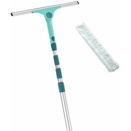 Leifheit Wasserabzieher &raquo;Set Window Slider XL micro duo Telescope 4 m&laquo; mit Wischbezug blau Kunststoff Einheitsgr&ouml;&szlig;e